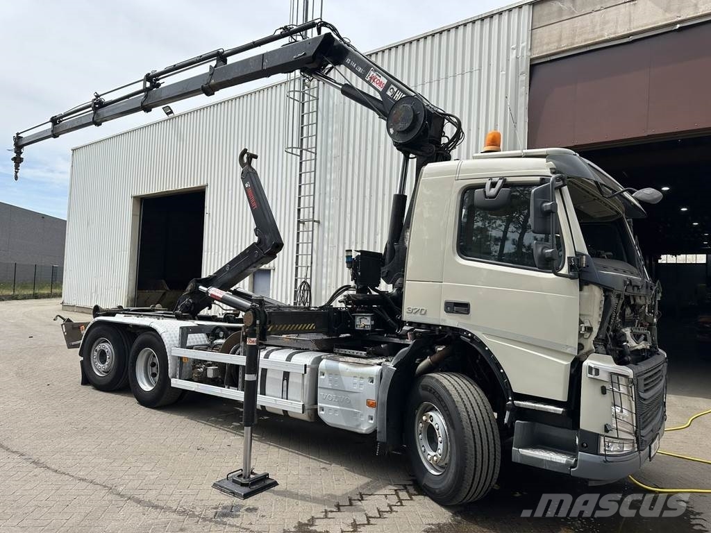 沃尔沃 FM 370 6x2 HOOKLIFT 21T + CRANE HIAB 144 E-4 HIDUO, 2015, Overpelt, 荷兰 - 工程吊钩车 - Mascus 美国