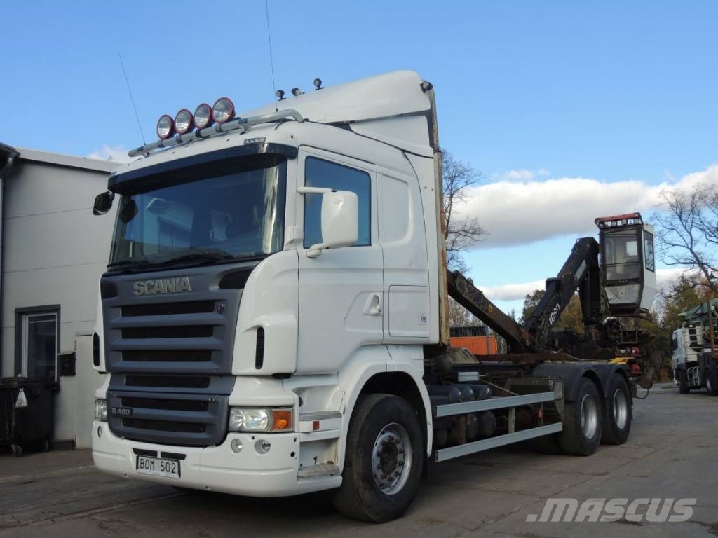 Scania R480 Do drzewa przewożenia + Żuraw JONSERED 1090, 2009, Kielno ...