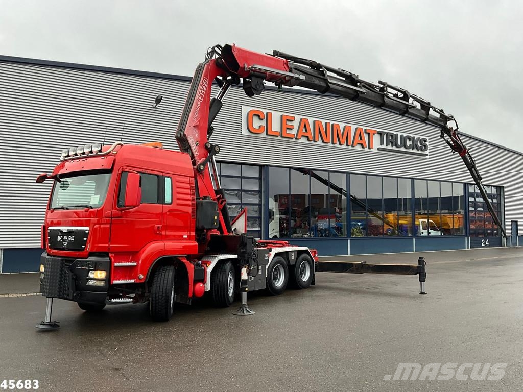 Man TGS 41.480 8x4 ZF Intarder Fassi 130 Tonmeter laad, 2012, ANDELST ...