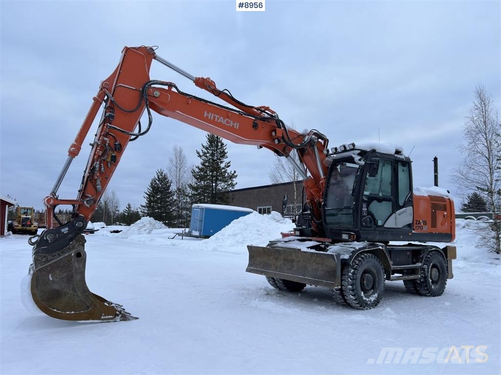 Hitachi ZX 170 W Wheeled excavator with tipper wagon and a, 2016 ...
