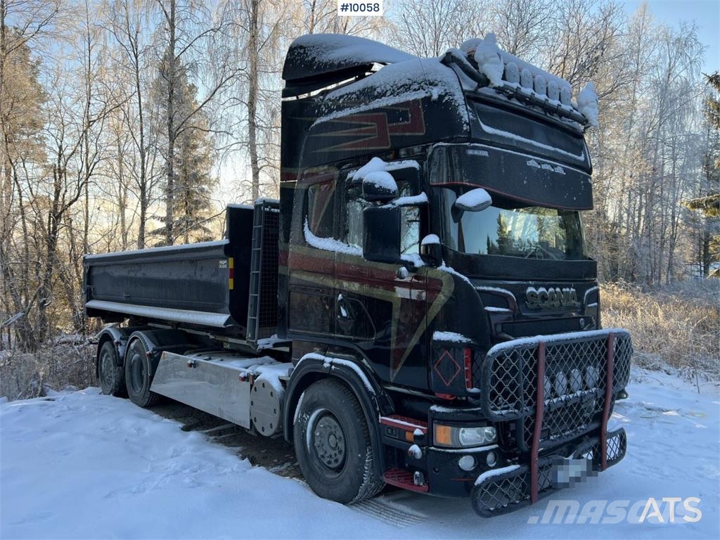 Scania R730 Hooklift truck with double flatbed, 2012, Norrbotten ...