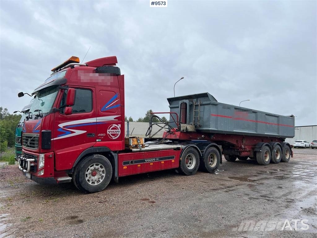 Volvo FH 480 LAXO with flatbed and gravel trailer, 2009, Gävleborg ...