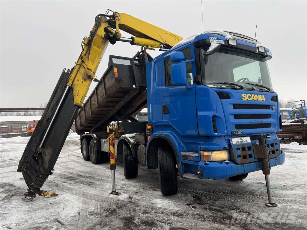 Scania R420 8x4 + FASSI F290A.28, 2007, Lithuania - Used dump Trucks ...