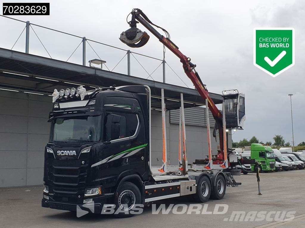 斯堪尼亚 S650 S 6X4 Tajfun LIV100K Kran Holztransport Retar, 2019, Veghel ...