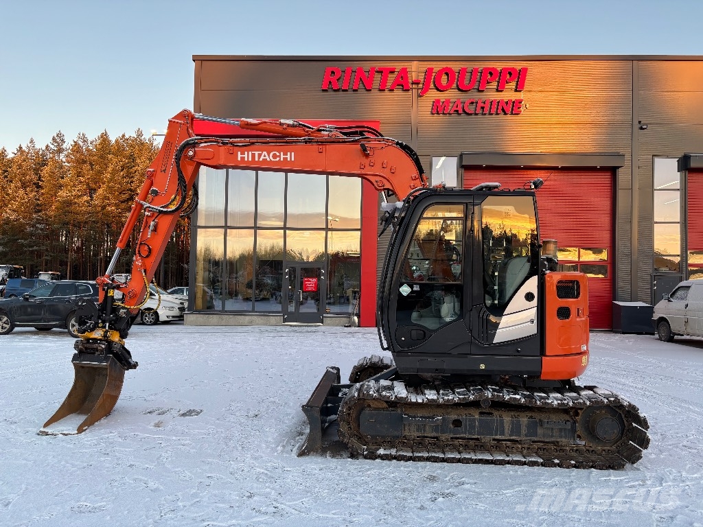 Hitachi ZX 85 US - Engcon, 600mm telat, 3 kauhaa - midi excavators 7t ...