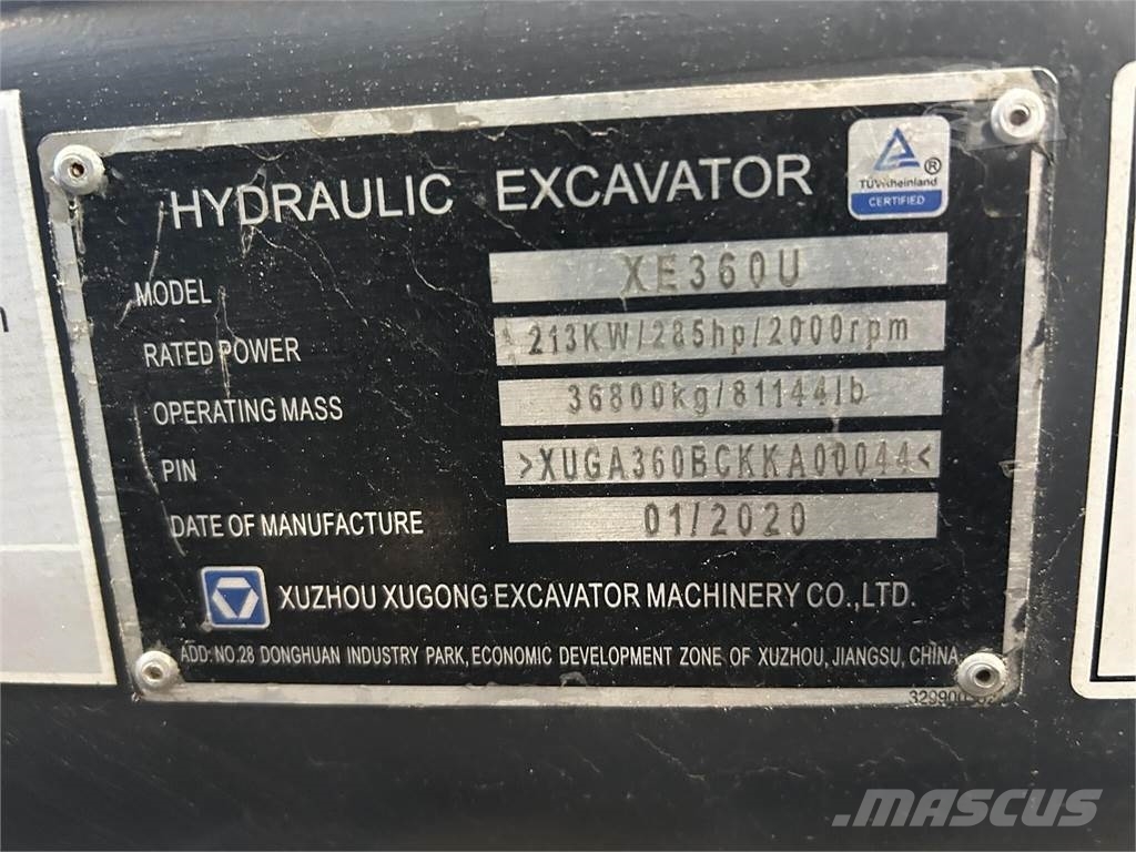 Xcmg XE360U, 2020, Bardstown, Kentucky, アメリカ - 中古 クローラー式油圧ショベル（パワーショベル ...