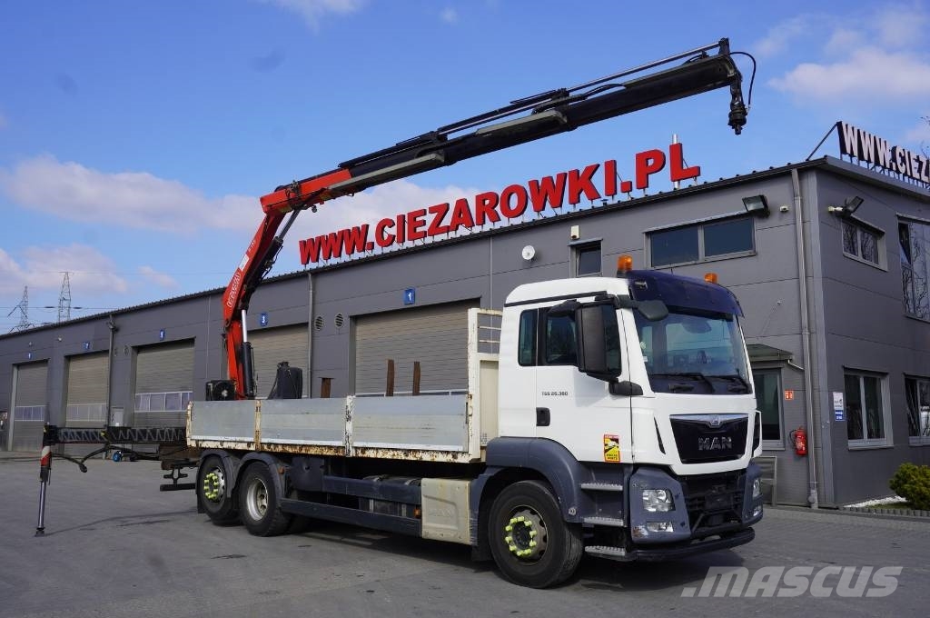Man TGS 26.360 Flatbed / Fassi F175 7.7 T / steered 3r, 2016, Kraków ...