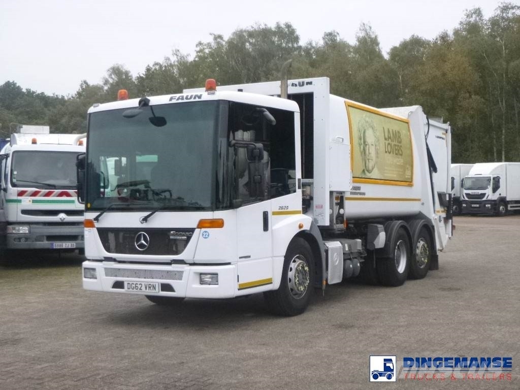 Mercedes-Benz Econic 2629 6x2 RHD Faun Variopress refuse truck, 2012 ...