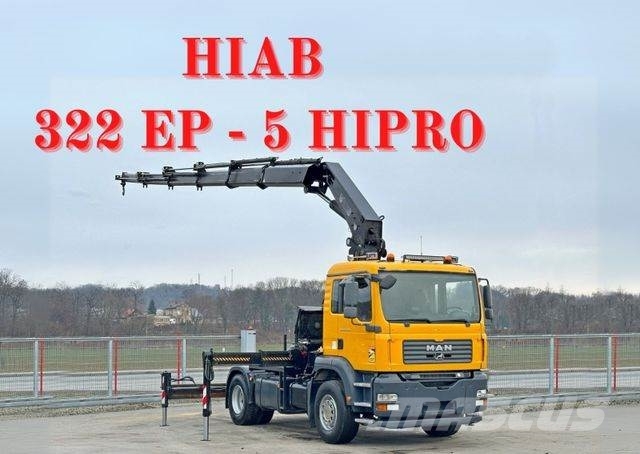 Man TGA 18.400 + HIAB 322 EP - 5 HIPRO + FUNK* TOP, 2008, Polonia - camiones grúa - Mascus Español