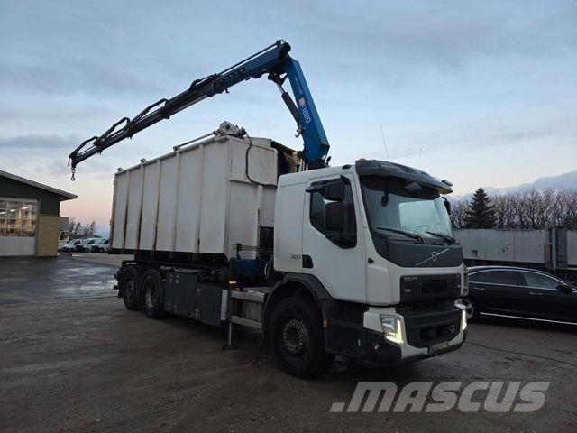 Volvo FE 320 6x2/4 Abroller mit Cont. + Kran HMF 1820, 2016, Germany ...