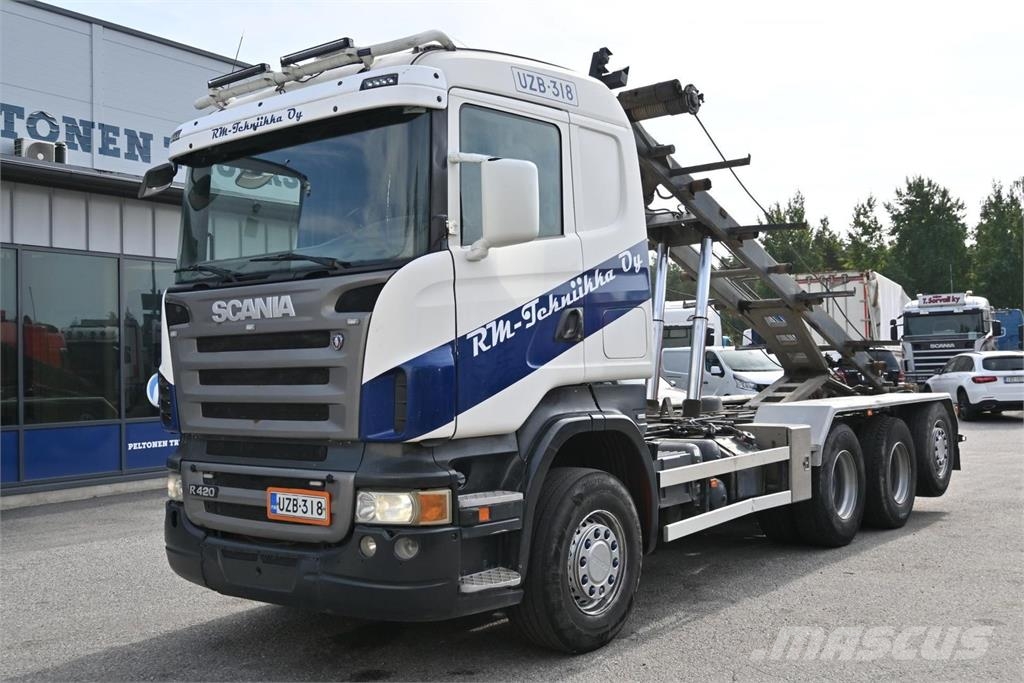 斯堪尼亚 R420 8x4 vaihtolava-auto, 2007, Raisio, 芬兰 - 工程吊钩车 - Mascus 美国