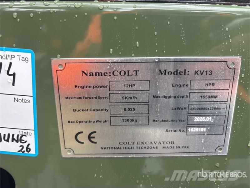 Purchase Colt KV13 mini excavators