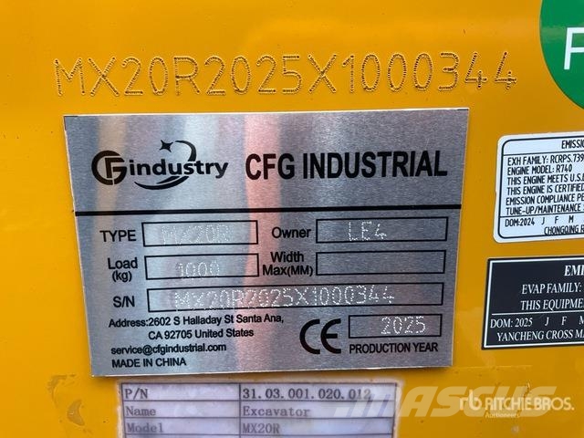 Käytettyjen Cfg MX20R Mini Excavator (Unused) minikaivukoneet
