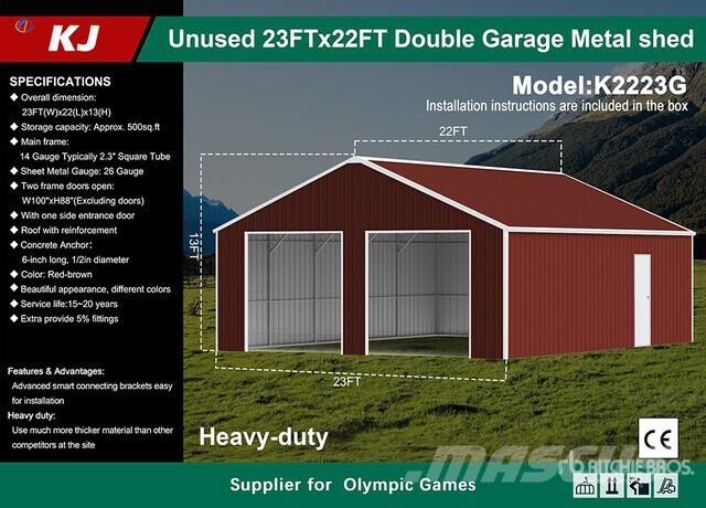 Weltweite Auktionen gebrauchter Kj K2223G 23 ft x 22 ft Double Garage ...