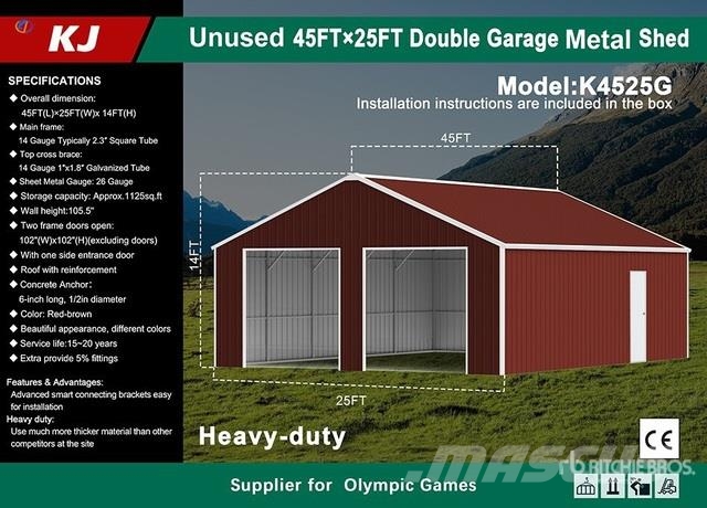 Weltweite Auktionen gebrauchter Kj K4525G 25 ft x 45 ft Double Garage ...