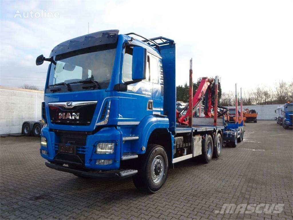 Man TGS 28.500 6x4 Log truck + Crane Epsilon + Trailer, 2017, Budapest ...